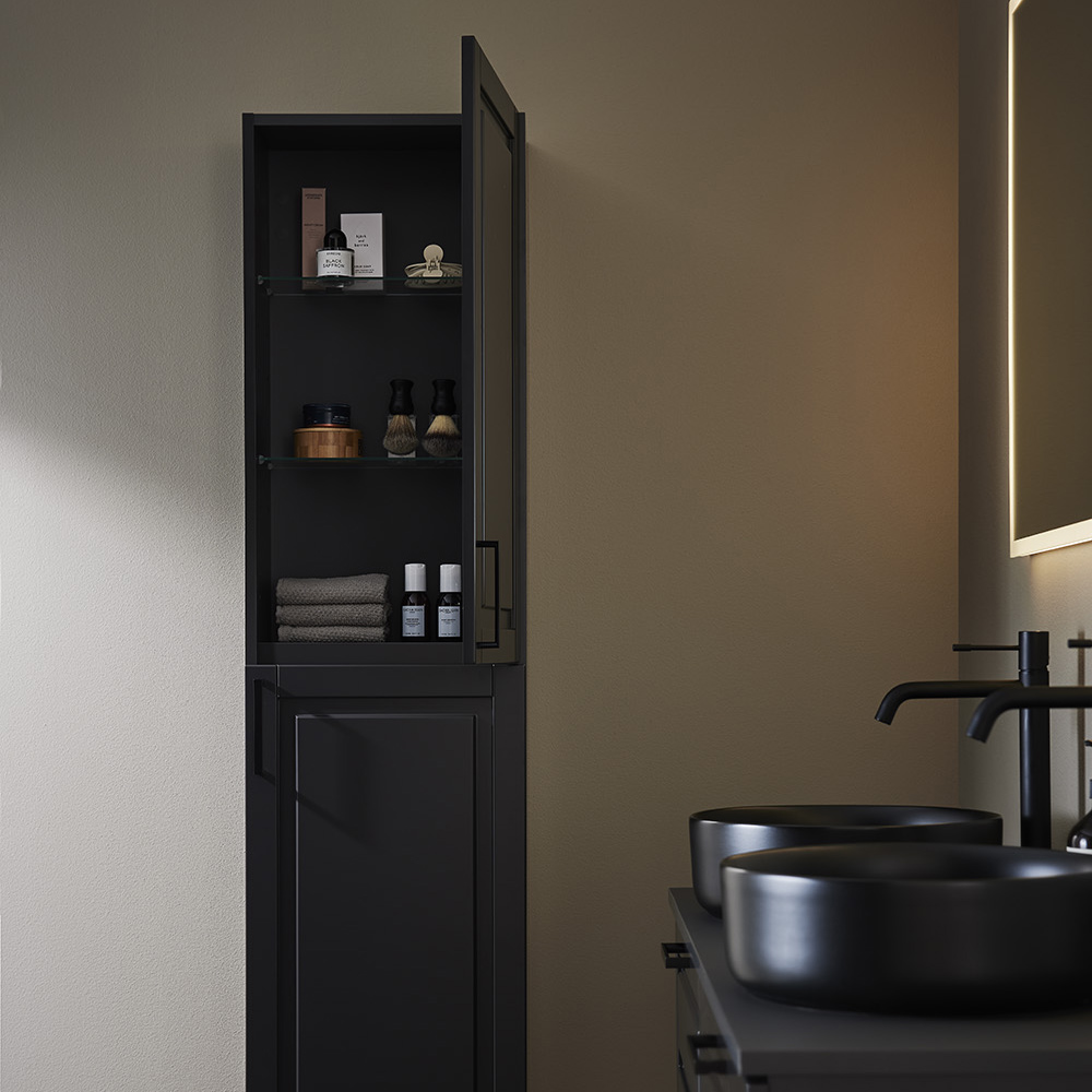 Högskåp Hafa Grace Store Compact Svart, B: 400 mm, Utan Push-open- 1390386