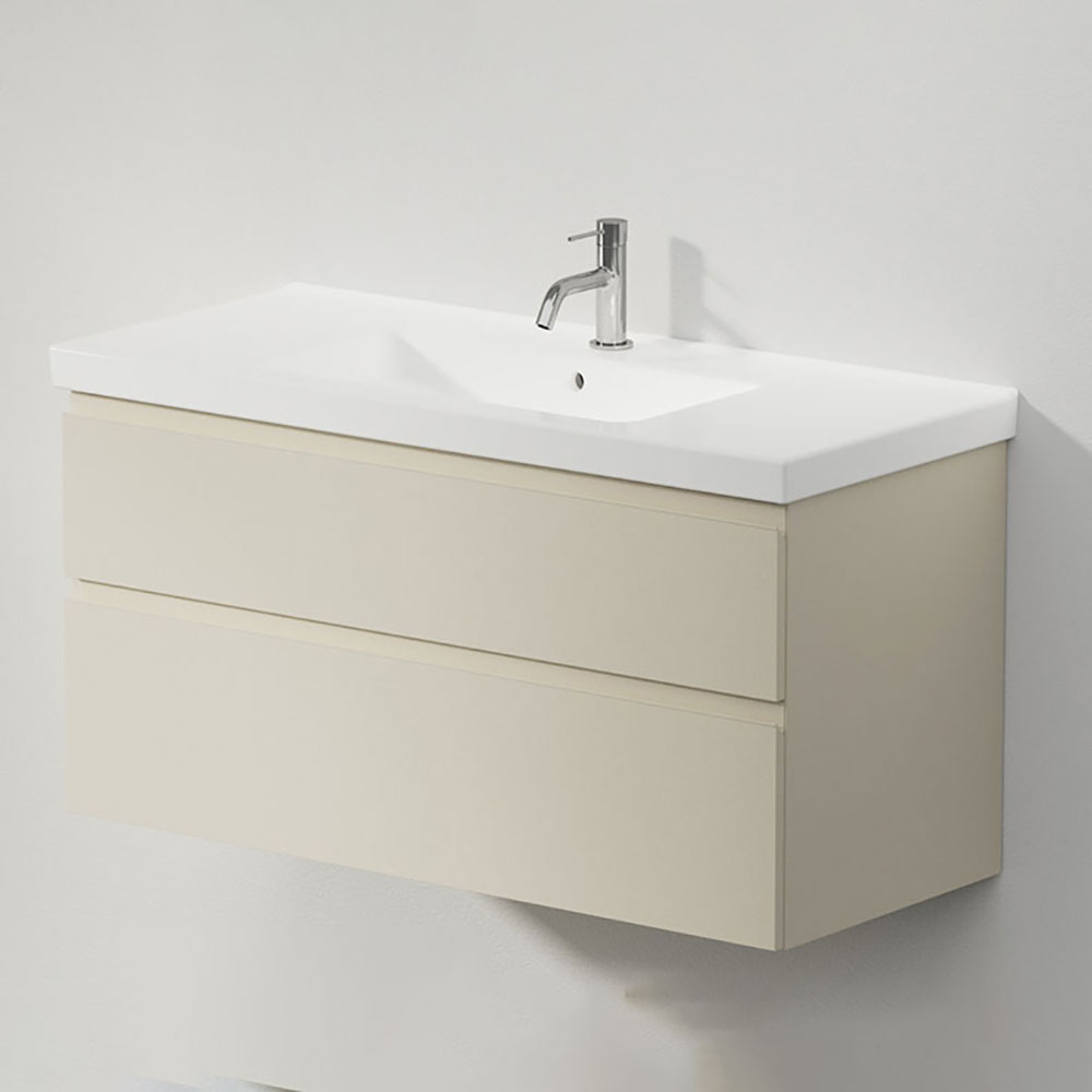 Tvättställsskåp INR Viskan Grip med 2 Lådor Bredd: 1000 mm, Light Sand ...