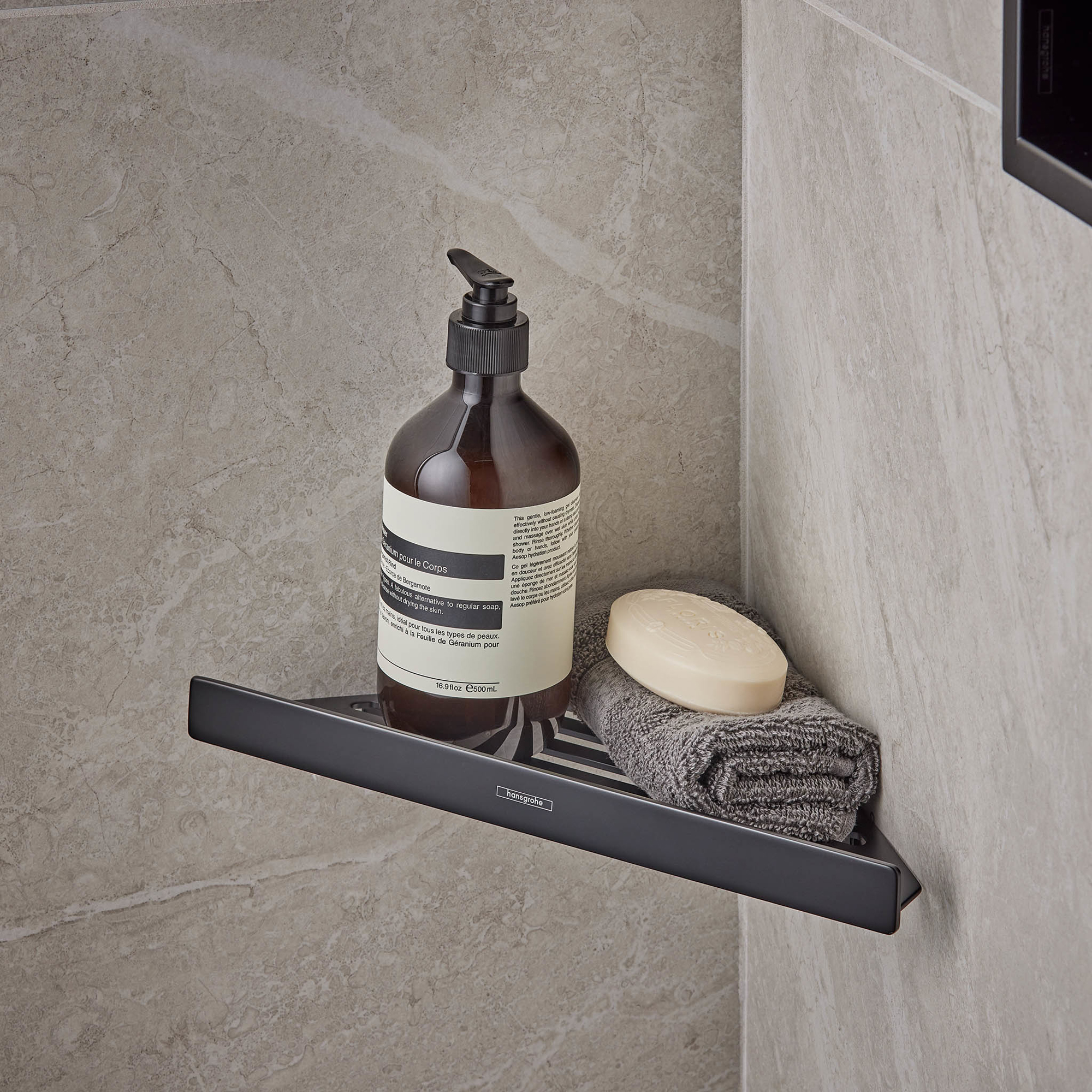 Hörnhylla Hansgrohe AddStoris Mattsvart - 41741670