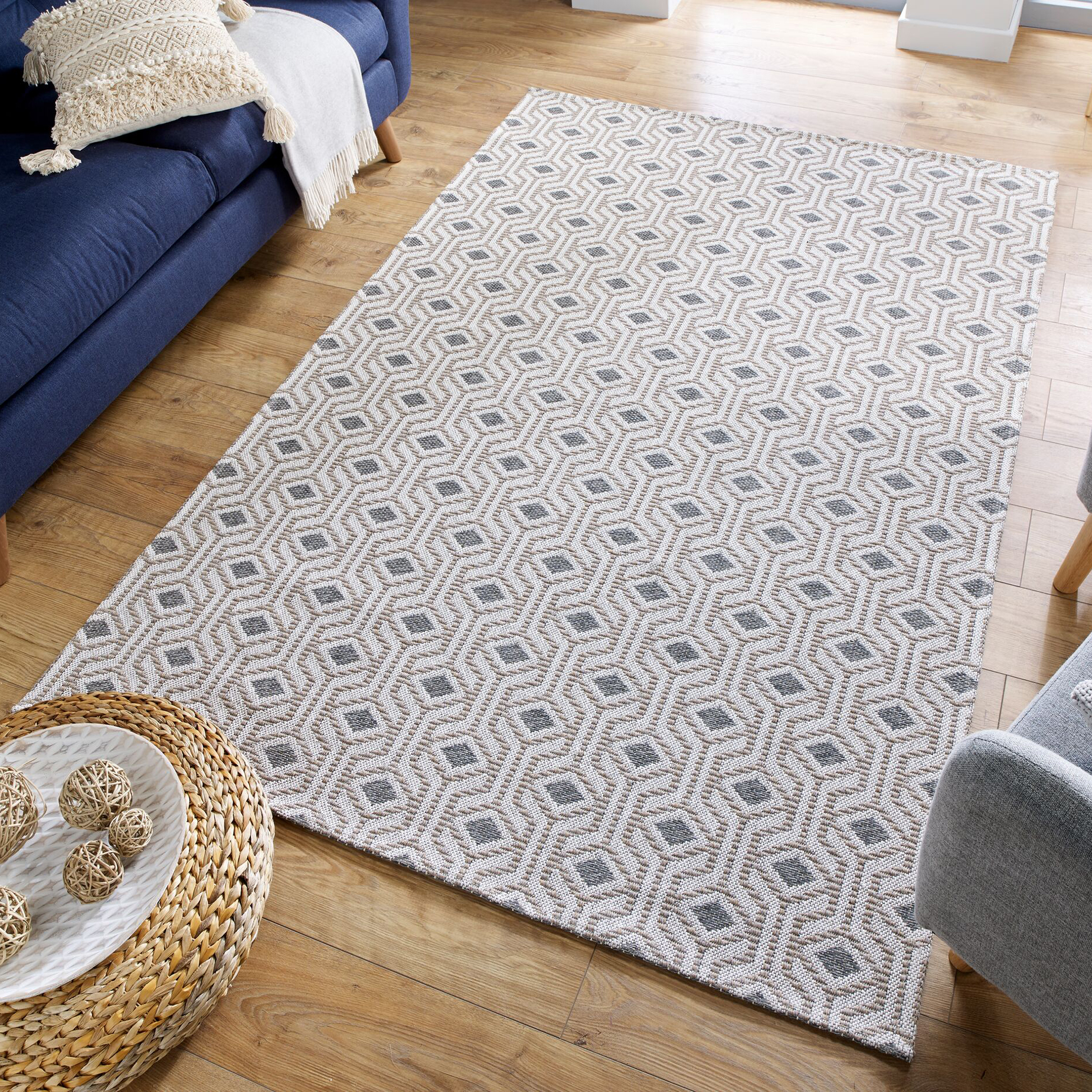 Flatvävd Matta Flair Rugs Bombax Grå, 114x170 cm - 503119367778