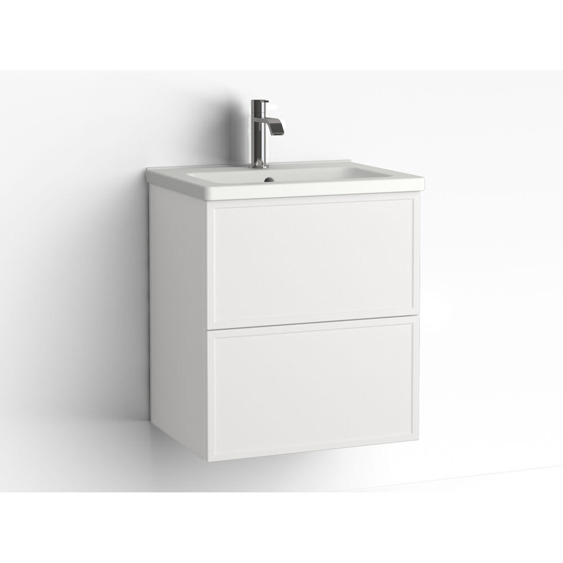 Tvättställsskåp Vedum Free 500 med 2 Lådor Thea, Vit, med Eluttag, med ...