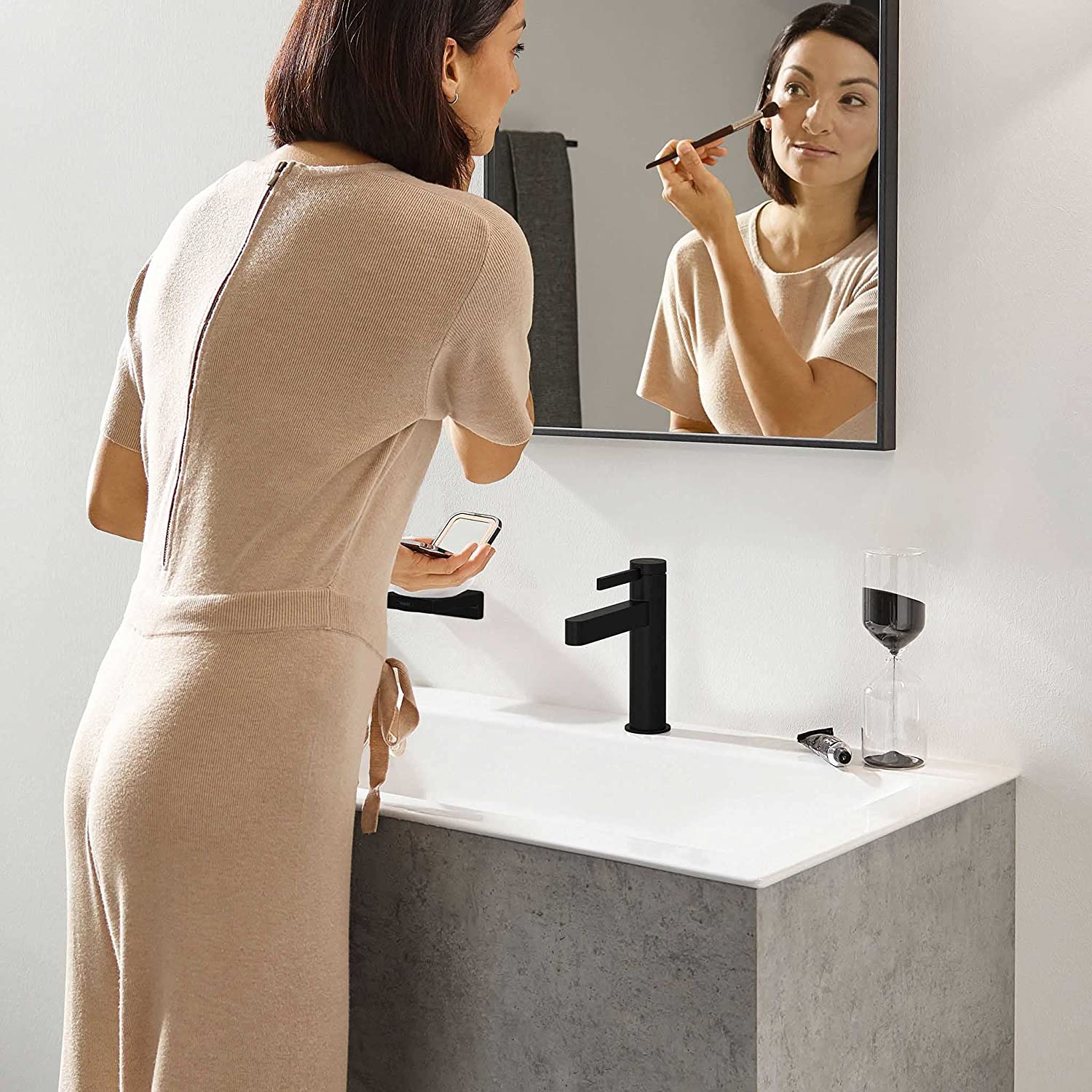 Tvättställsblandare Hansgrohe Finoris 110 Mattsvart, Med Lyftventil ...