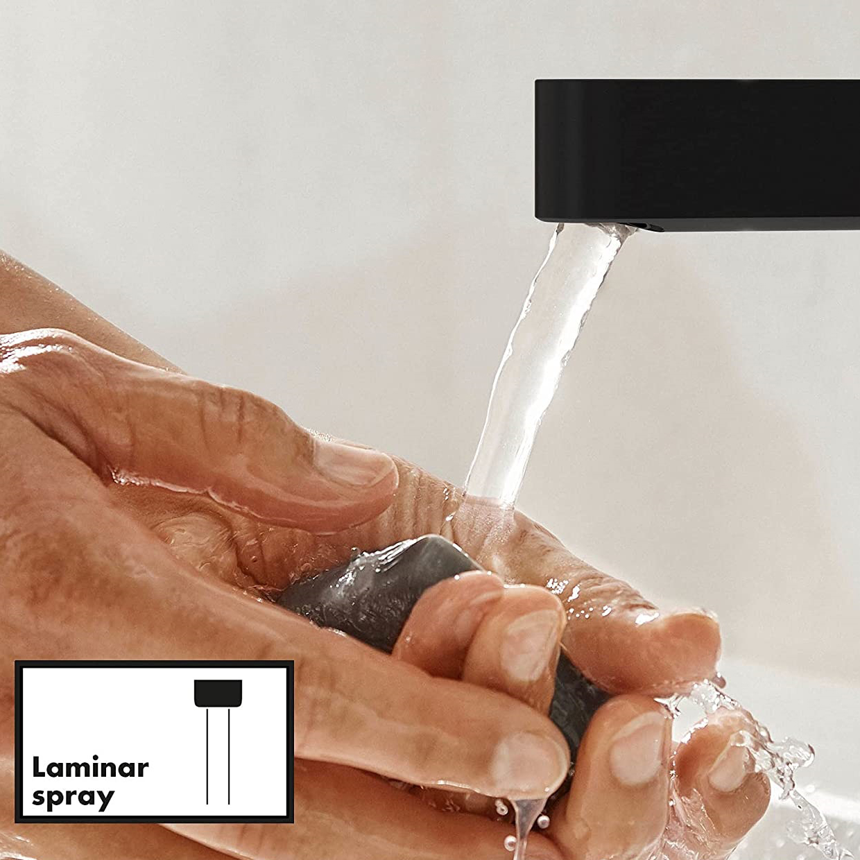 Tvättställsblandare Hansgrohe Finoris 110 Mattsvart, Med Lyftventil ...