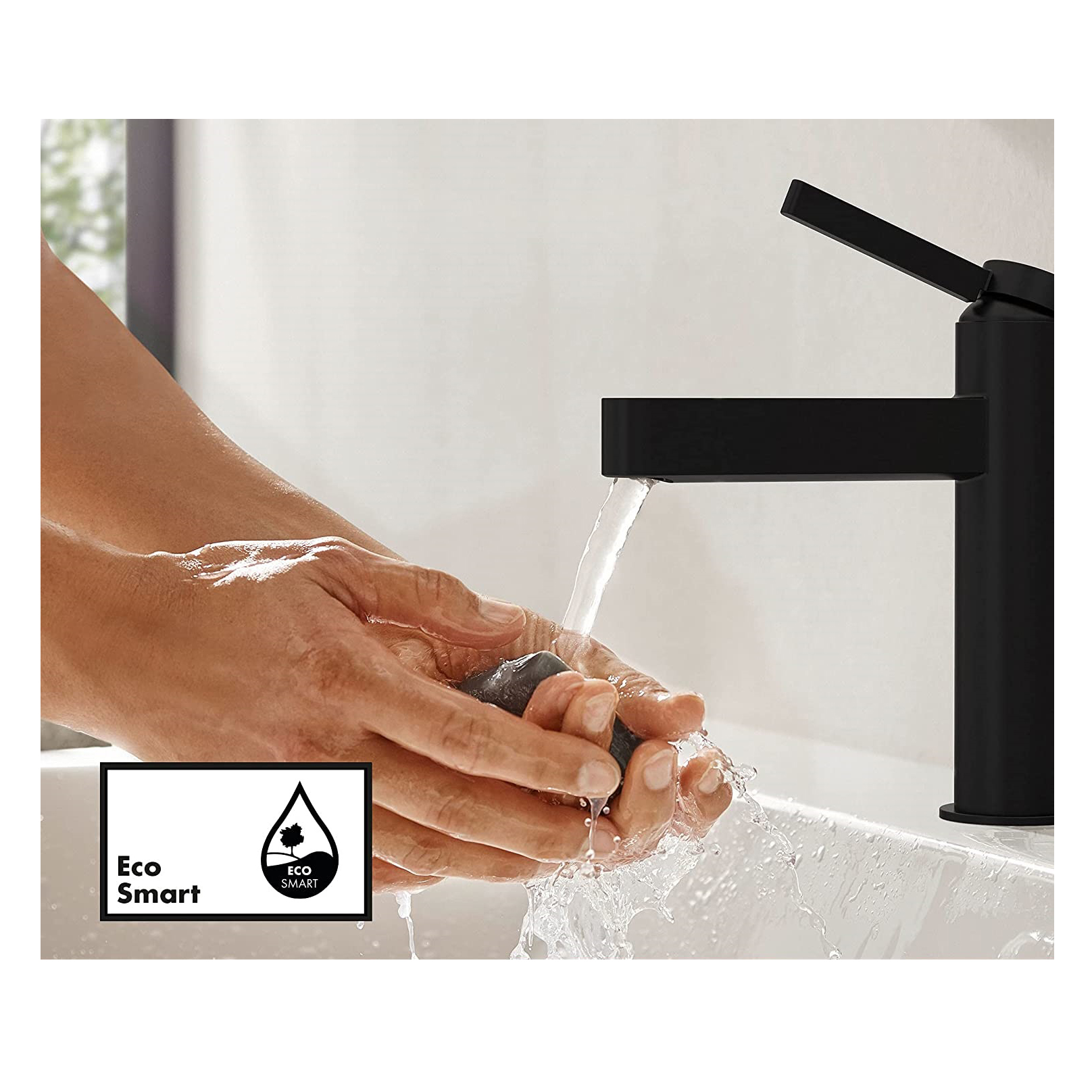 Tvättställsblandare Hansgrohe Finoris 110 Mattsvart, Med Lyftventil ...