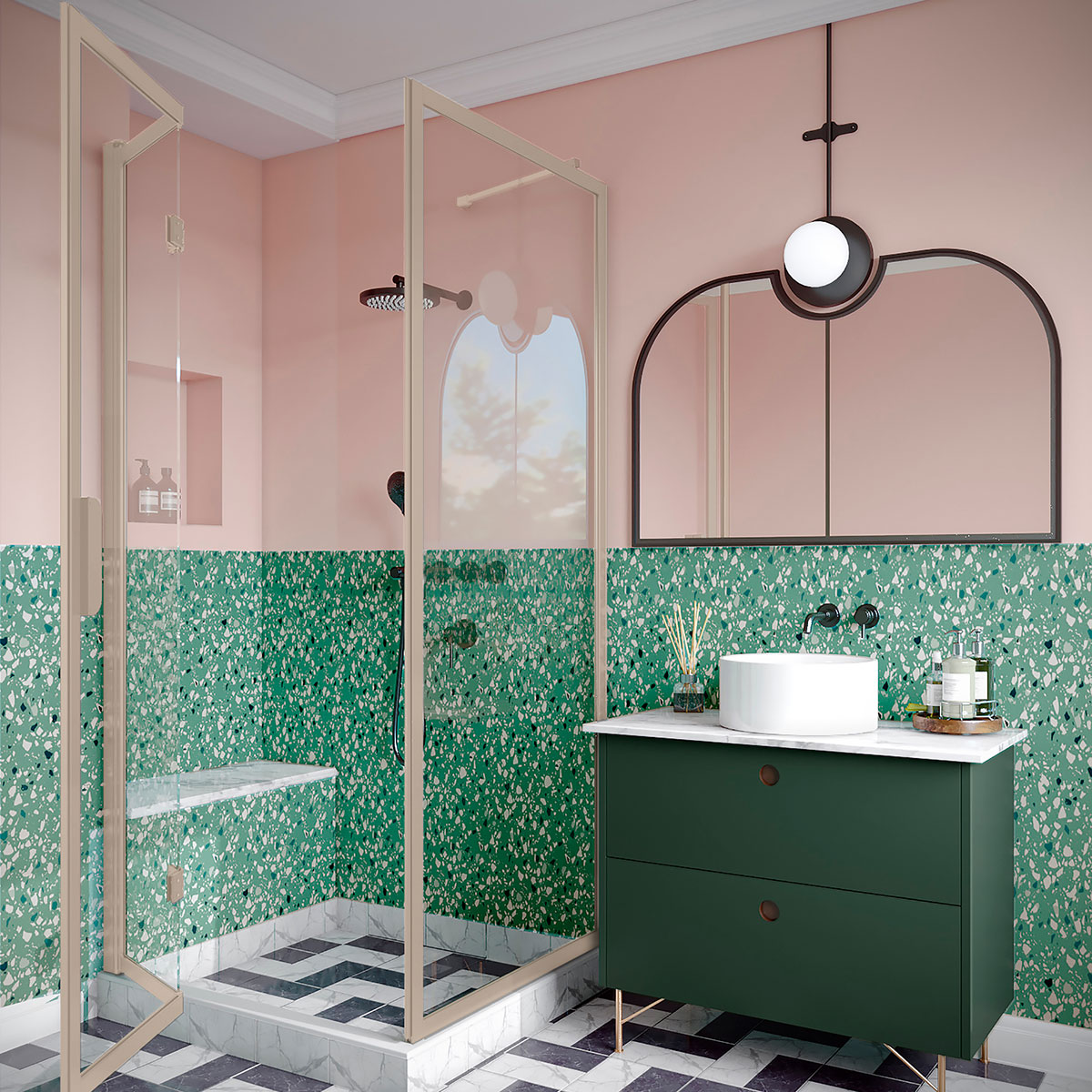 Duschhörn Hietakari Bläk 887 New York Fast Vägg och Vikbara Dörr 719 ...