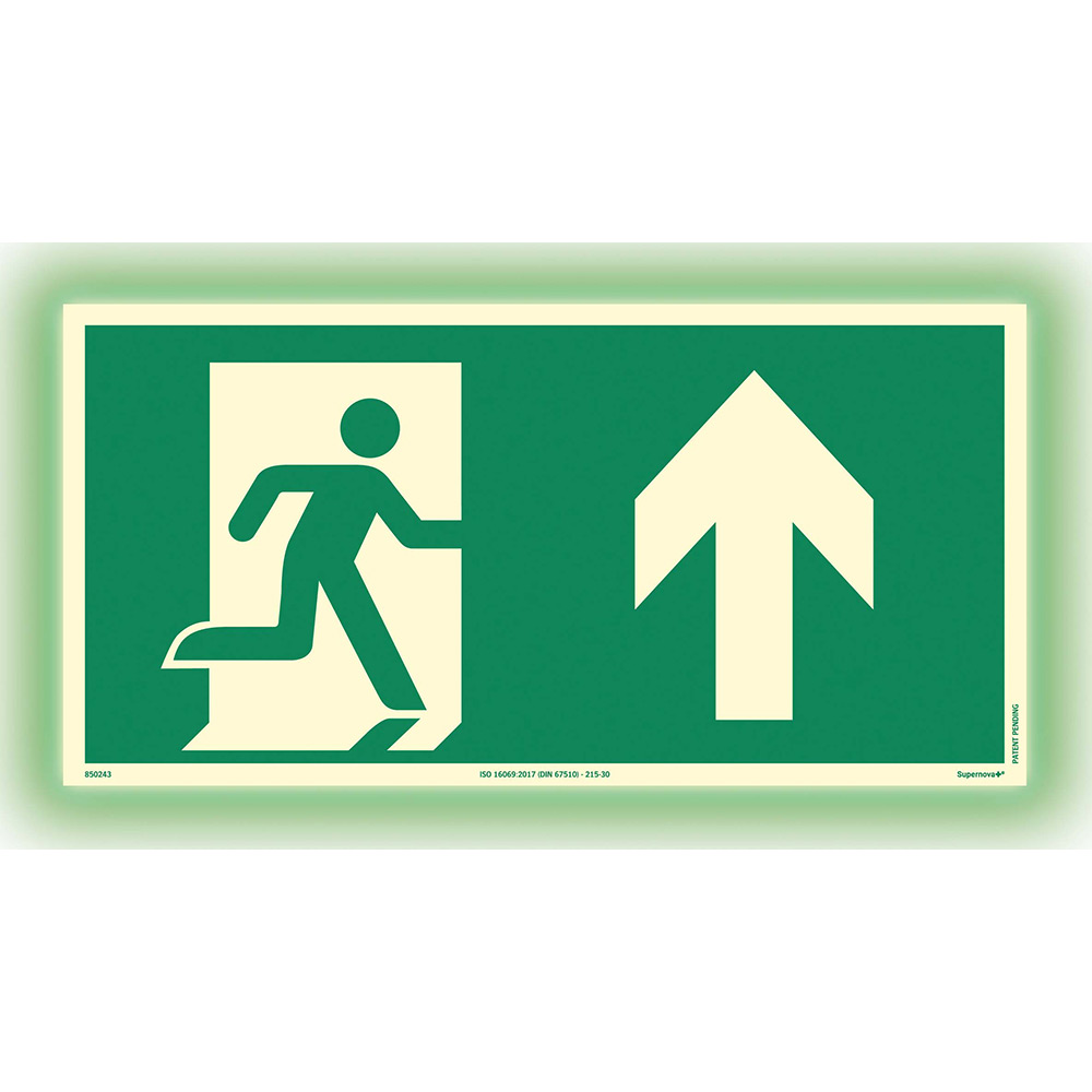 Skylt Systemtext Utrymning Rakt Fram Aluminium Supernova+ 400x200 mm ...