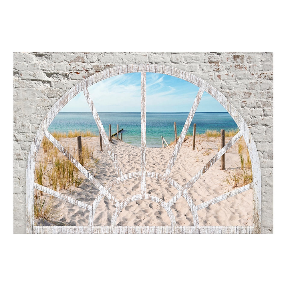 Fototapet Arkiio Självhäftande Window View Beach Storlek: 98x70 cm- A3 ...