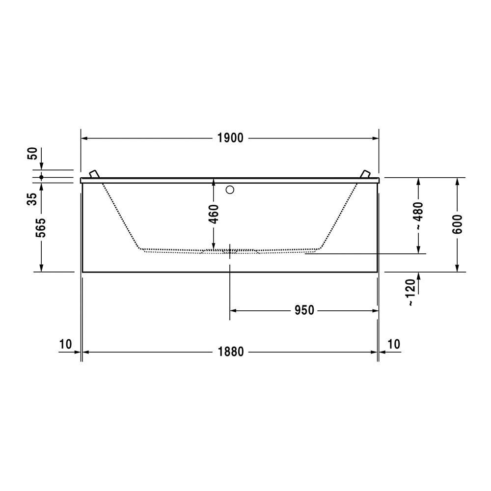 Badkar Duravit Starck LxB: 1900x900 mm, Volym: 241 liter- 700352000000000K