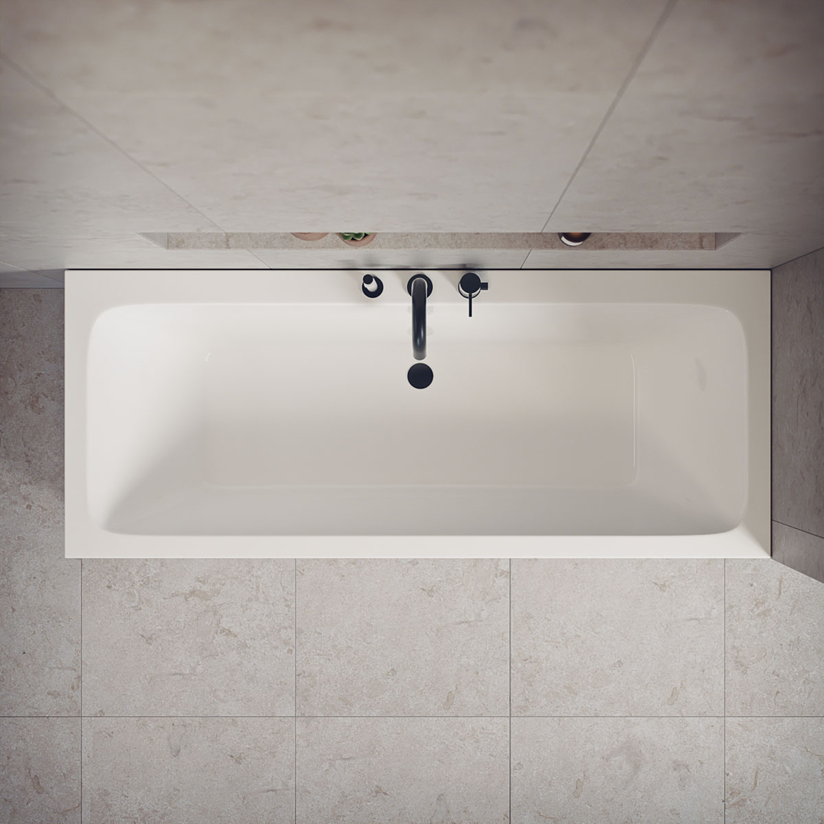 Badkar Nordhem Saltholmen 1800x800x590 mm Vit Standard Liksidig Dubbel ...