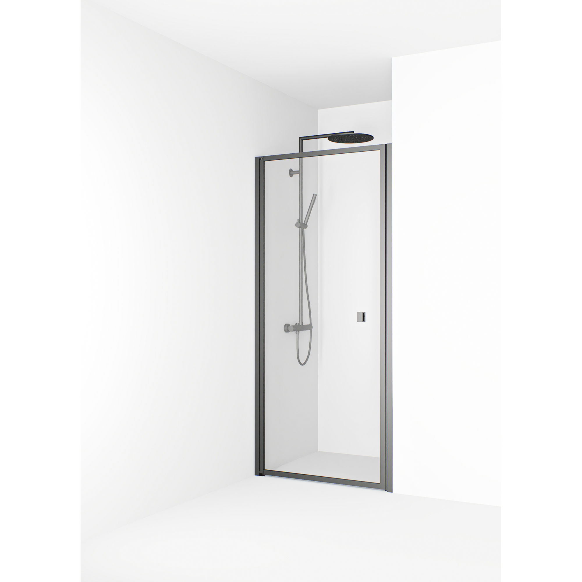 Duschdörr Macro Design Empire Nisch Klarglas Färg: Gun Metal, Storlek ...