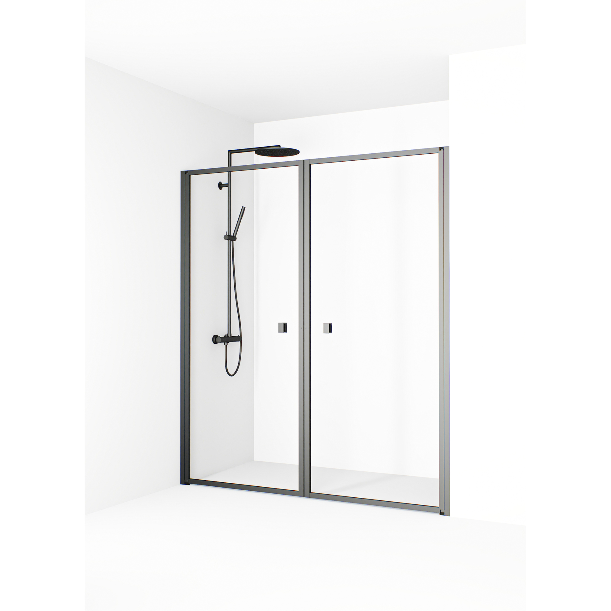Duschdörr Macro Design Empire Saloon Nisch Klarglas Färg: Gun Metal ...