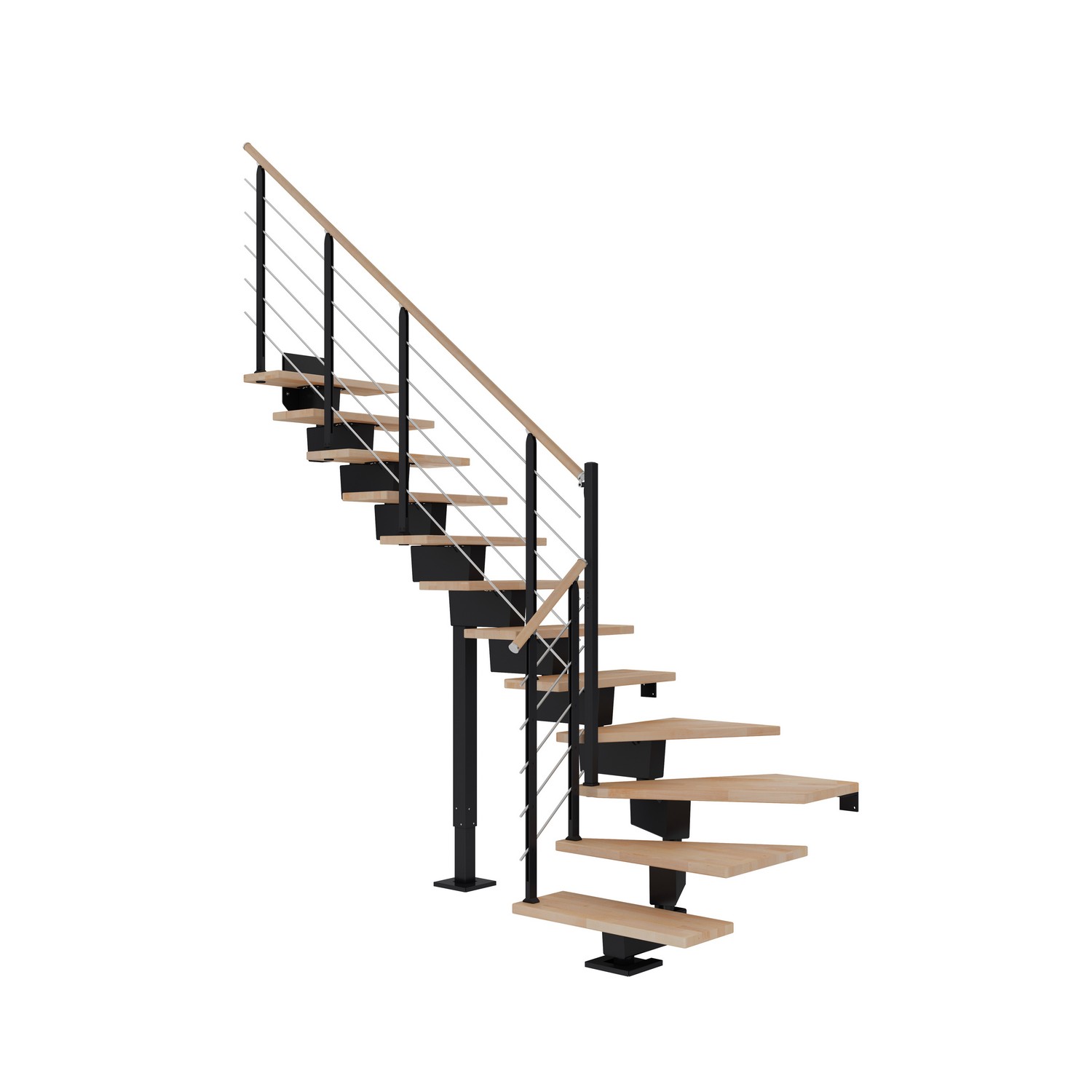 Vinkeltrappa Dolle Dubai Bok Oljad 1/4 Design Svart, Max Takhöjd: 2210 ...