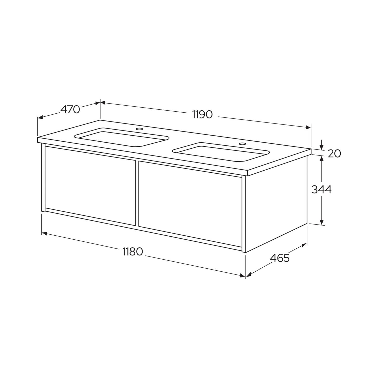 Tvättställskåp Gustavsberg Ducentic 120 cm med Stenbänkskiva och ...