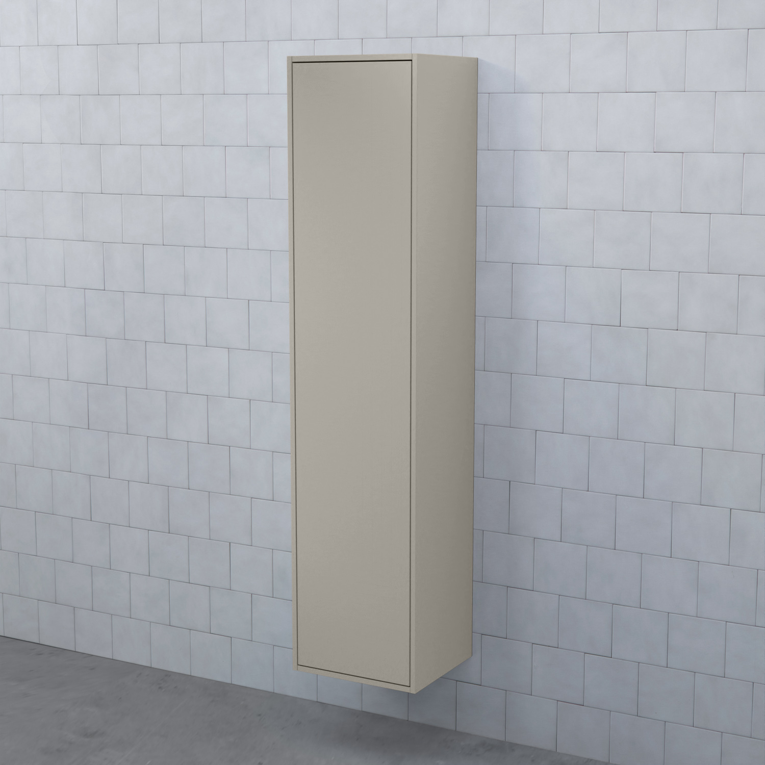 Högskåp Björbo Badrum Mejda Slät, Sand, Med Hyllplan, Höger- MHSHS5H