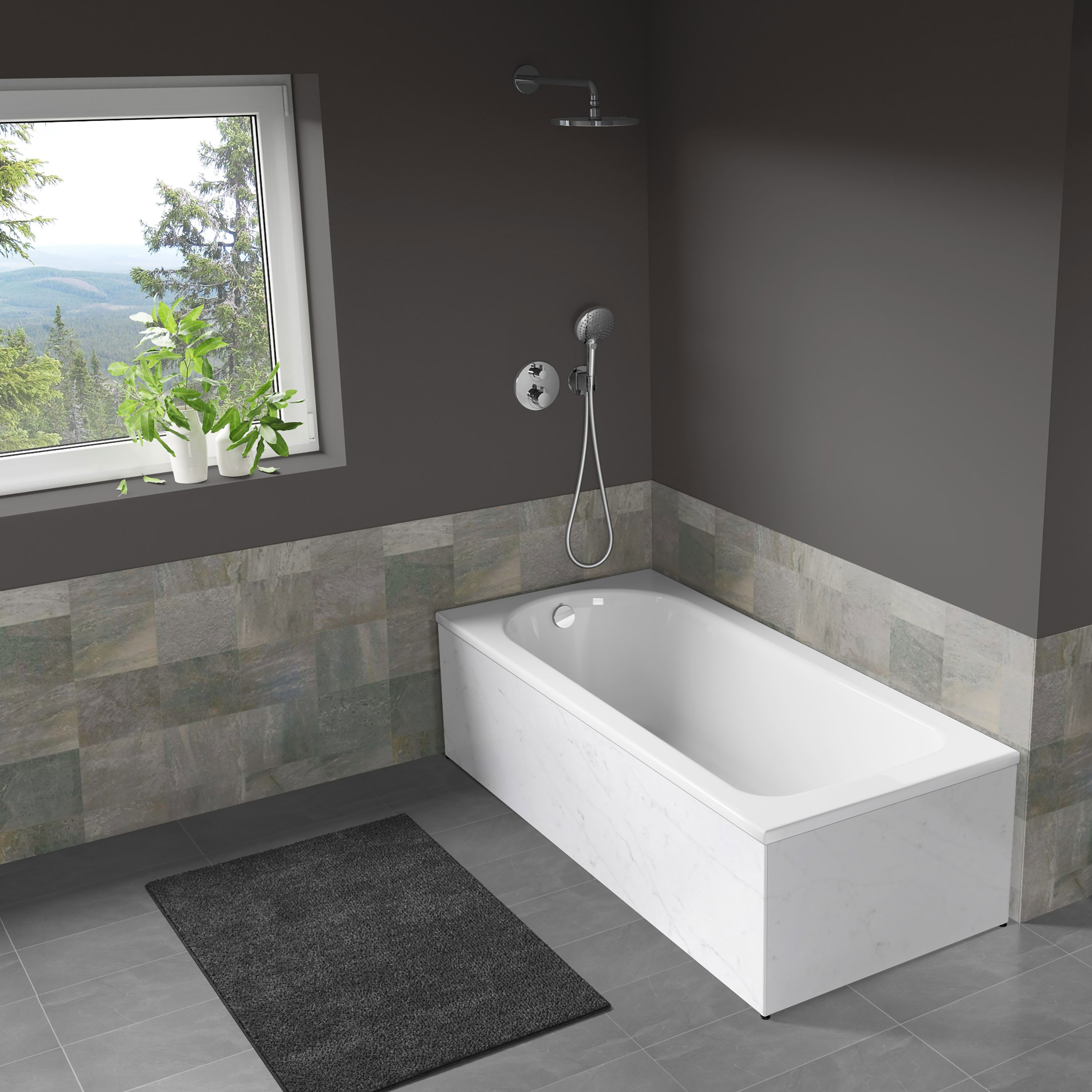 Badkar Langenfeld Saniform Plus 1600x700 mm, Eternal Statuario- 362-0060-2