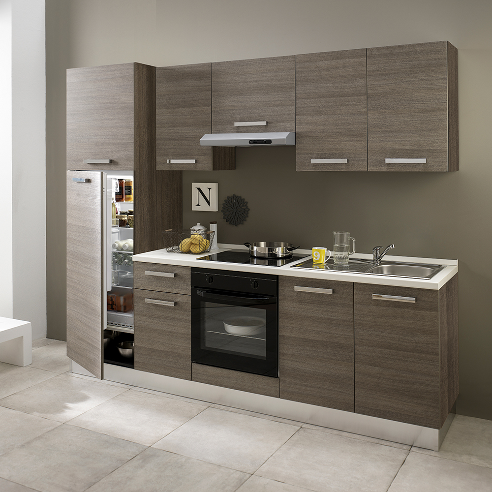 Komplett Kök Mimo Stella 255 Grå Ek inkl. vitvaror