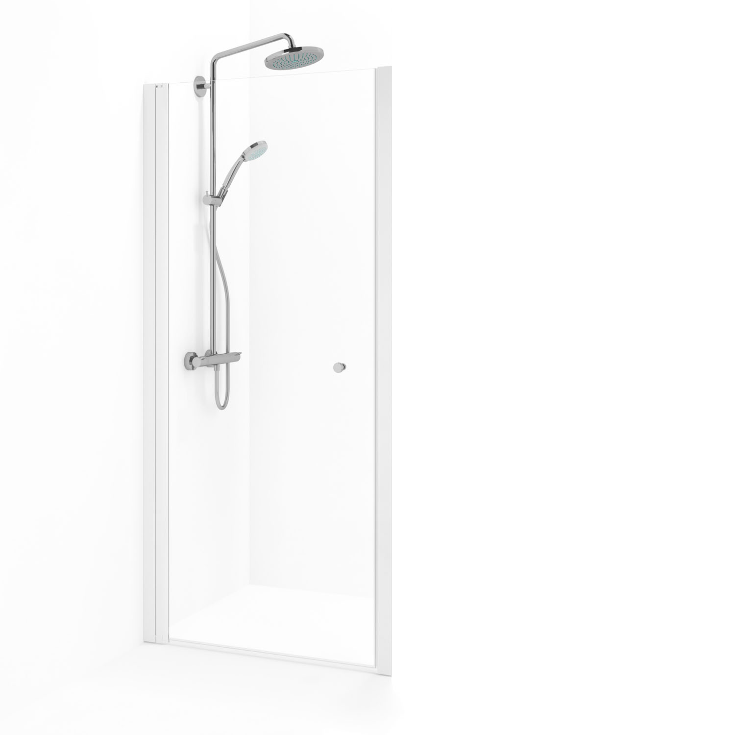 Duschdörr Macro Design Spirit Nisch 590-625x1970 mm, Vit, Klarglas med ...