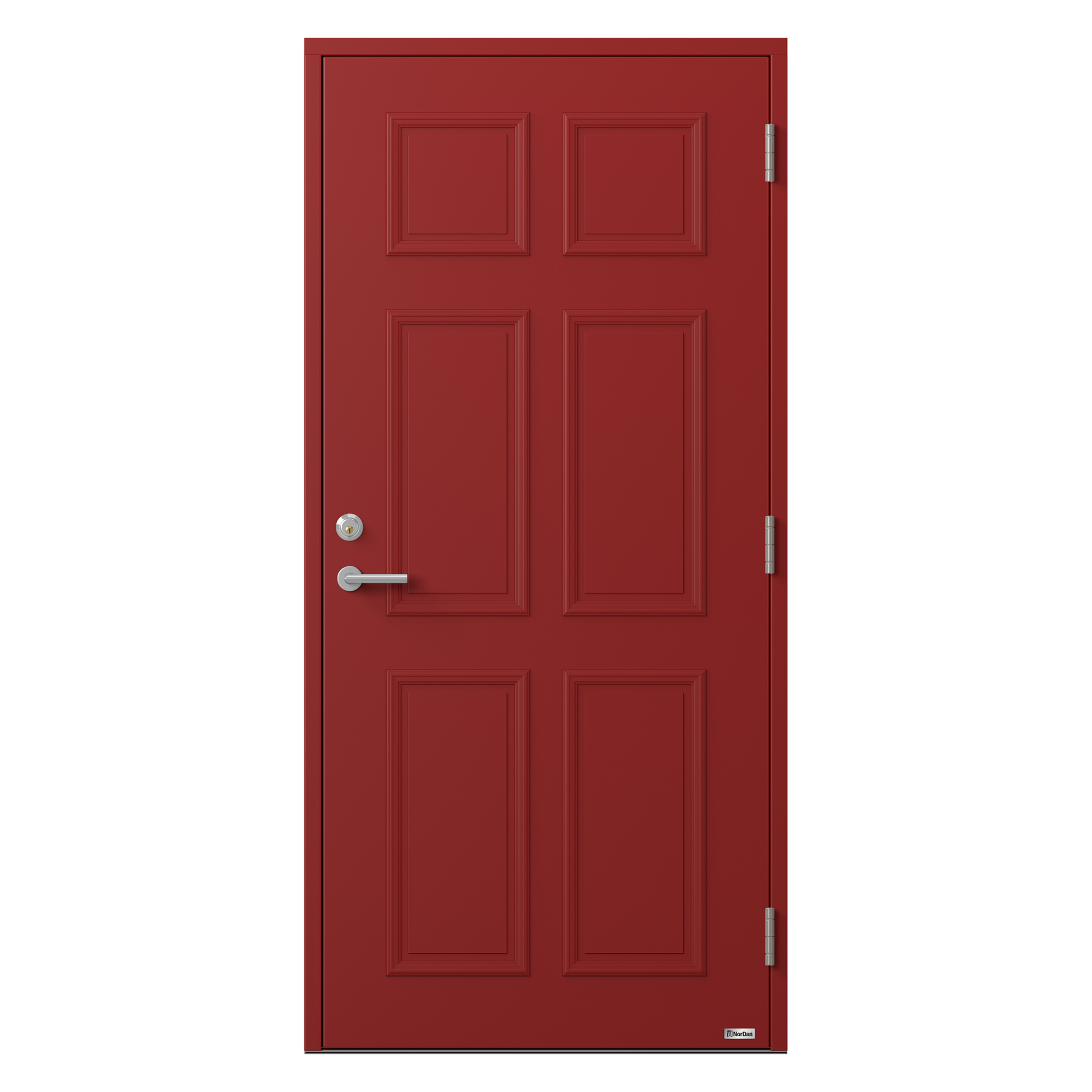 Ytterdörr NorDan Bor Glamis 806 BxH: 100x210 Höger, RAL 3011, Röd ...