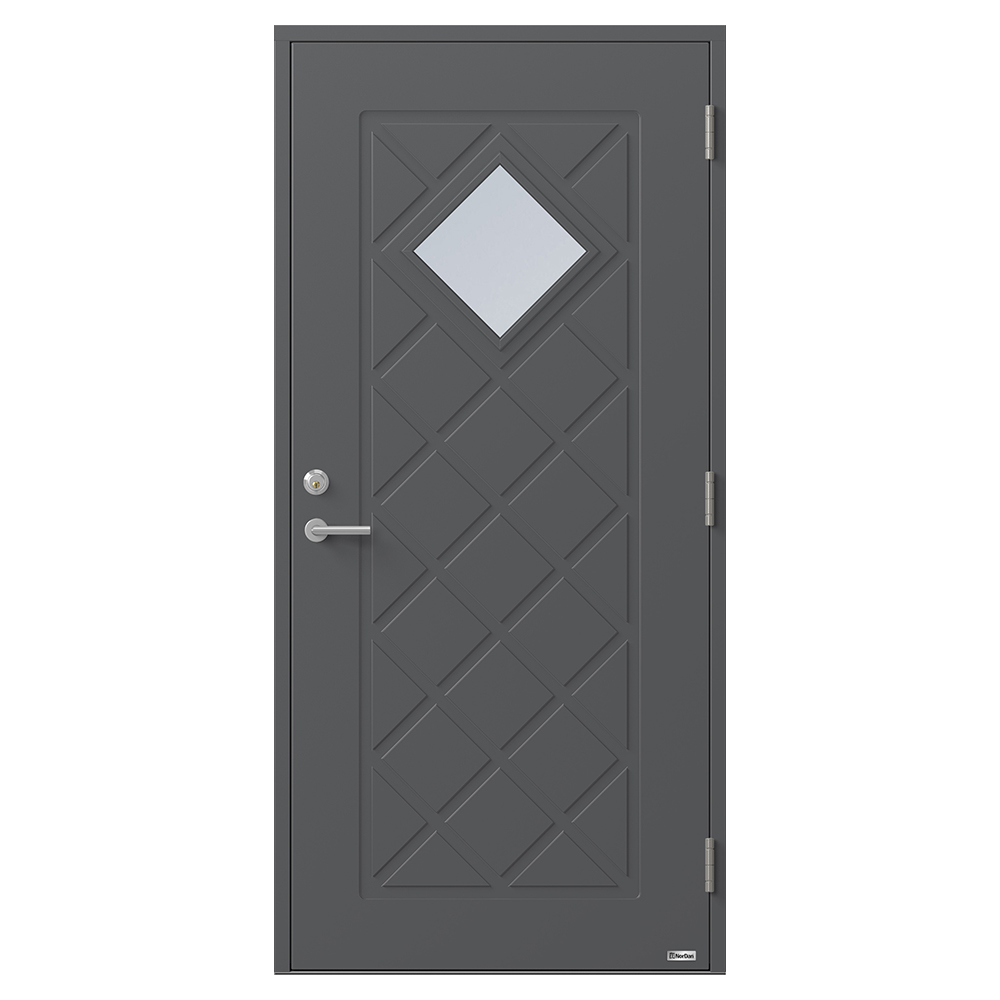 Ytterdörr NorDan Bor Kvader 312G BxH: 100x210 Vänster, Grå NCS 7000-N ...