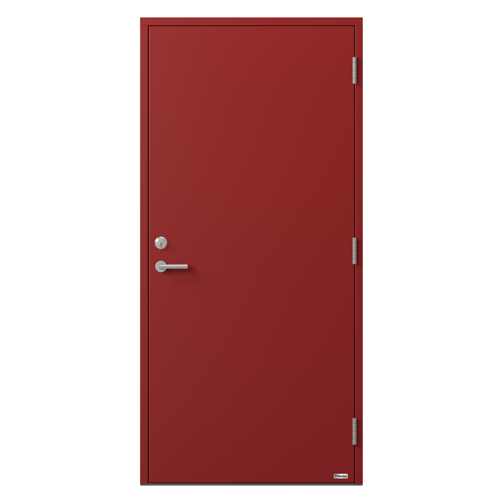 Ytterdörr NorDan Bor Lejonet 801 BxH: 100x210 cm. Vänster., RAL 3011 ...